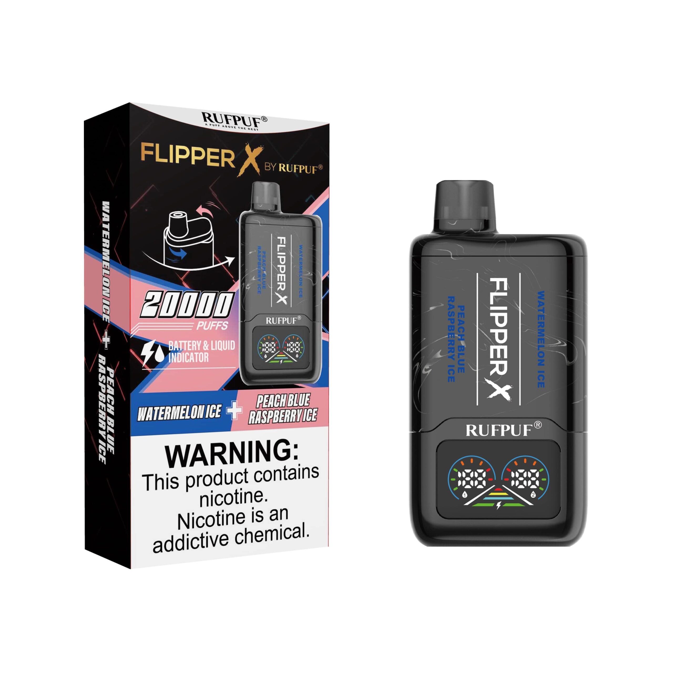 FLIPPER X 20K PUFFS - Watermelon Ice + Peach Blue Raspberry Ice ...